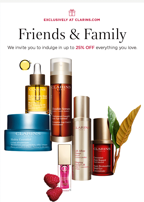 Clarins: Friends & Family Starts Now! | Milled
