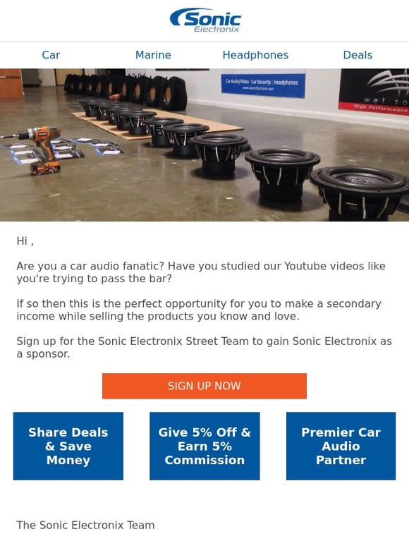 Sonic Electronix: Sonic Wants to Sponsor YOU | Milled