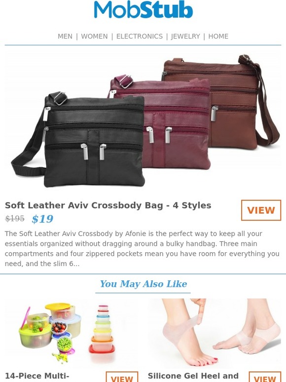 Mobstub: Soft Leather Aviv Crossbody Bag | Milled