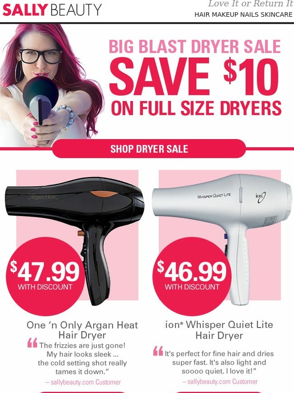 Sally Beauty: $10 OFF Hair Dryers | Milled
