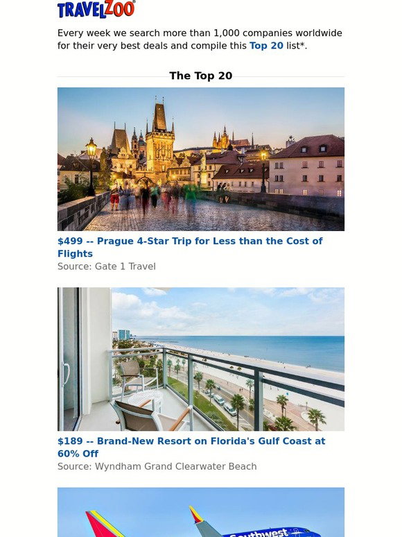 Travelzoo: This Week's Top 20 | Milled