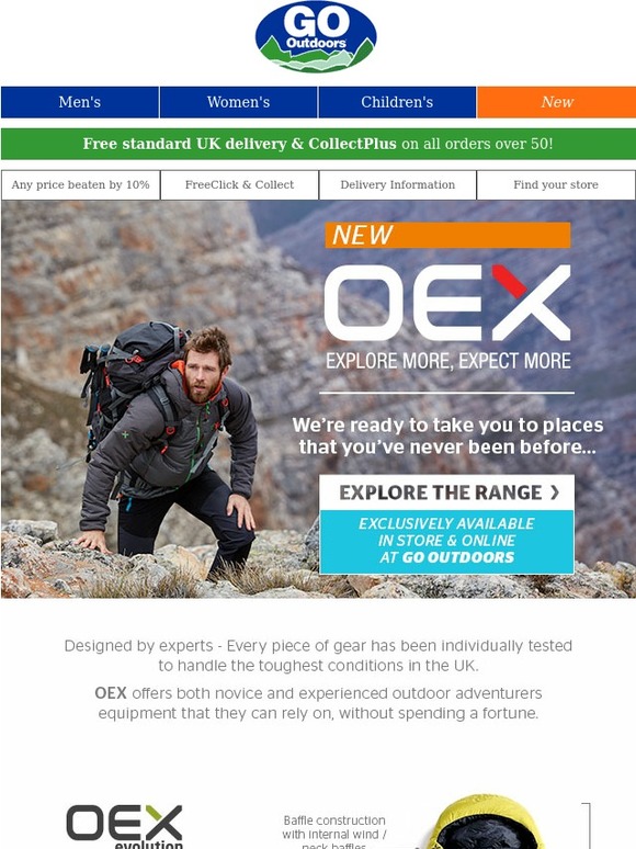 Go Outdoors: Just landed! OEX camping, clothing and equipment range ...