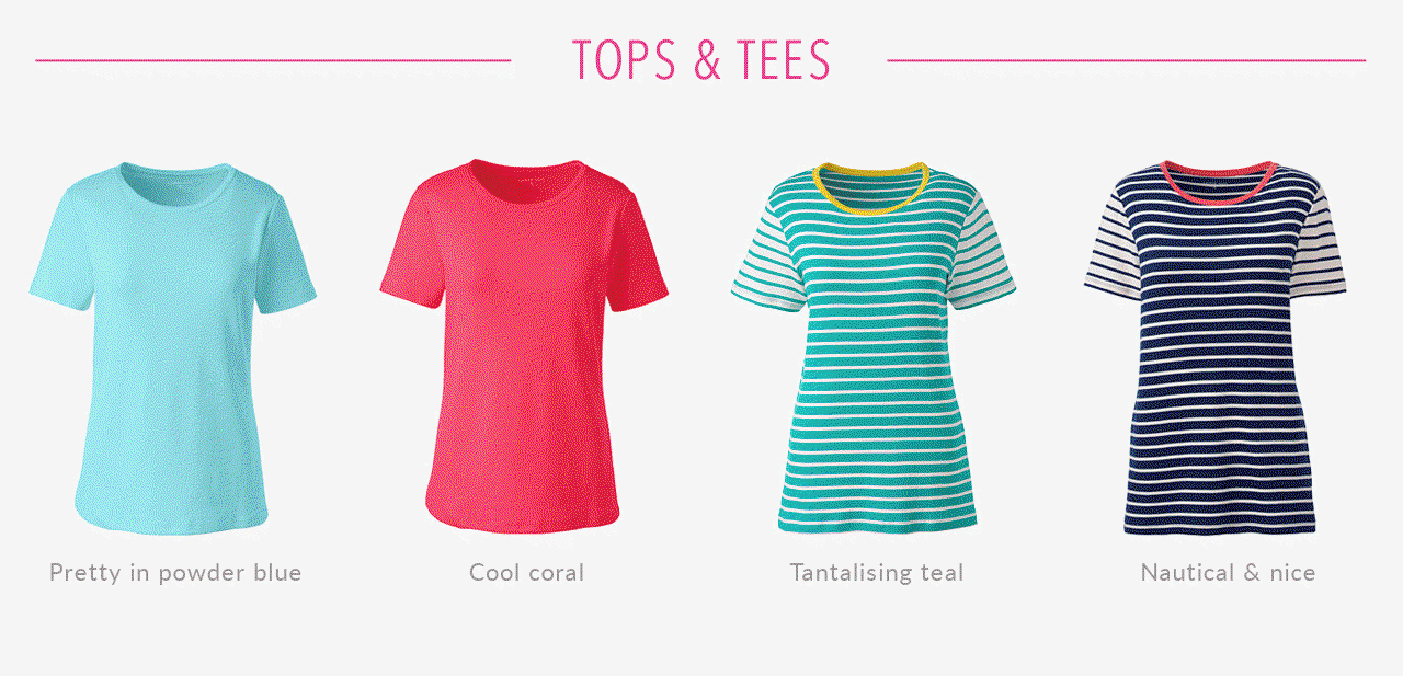 Land's End: Here's a bright idea: stock up & save on tops, vests & tees ...