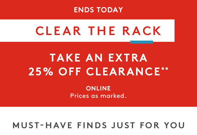 Nordstrom Rack: Online only: last day for EXTRA 25% OFF clearance! | Milled