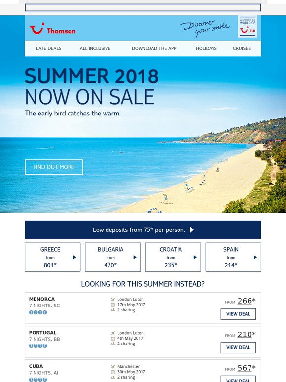 TUI: Summer 2018 is on sale now | Milled
