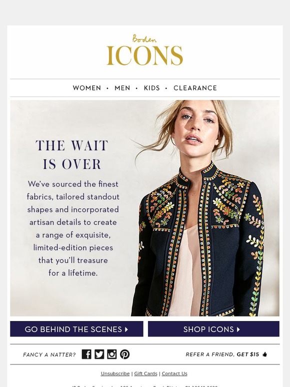 Boden: Make way. The new Icons collection is here. | Milled