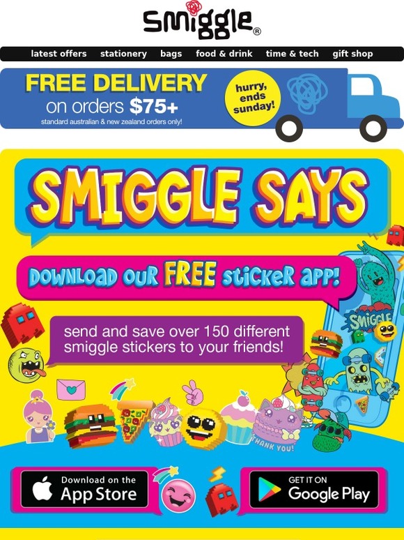 Smiggle: happy face. smiggle sticker app is here! | Milled