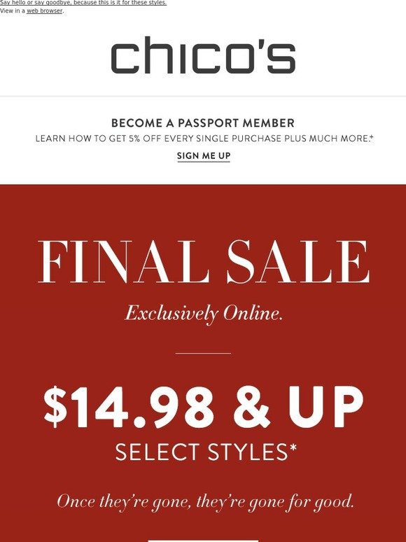 Chico's: Final Sale Is Now $14.98 & Up | Milled