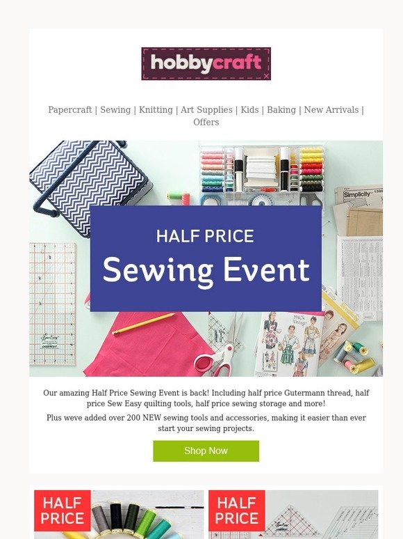 Hobbycraft: Our amazing half price sewing event is back! | Milled