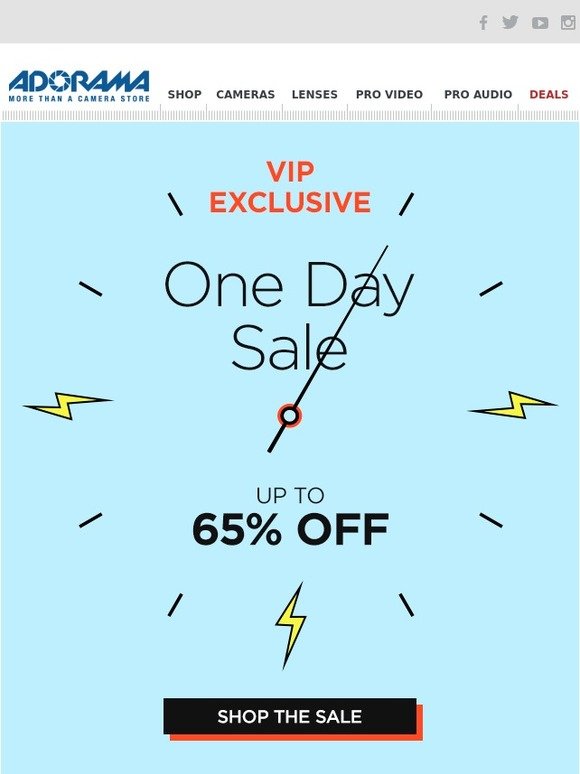 Adorama: VIP Exclusive: Save Up To 65% - Today Only! | Milled
