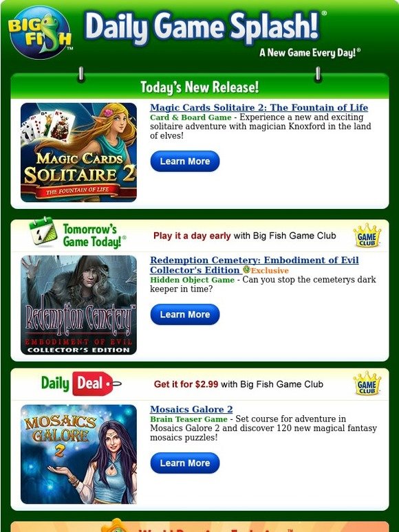 Big Fish Games: Daily Game Splash: Magic Cards Solitaire 2: The ...