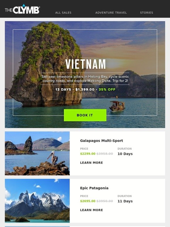 The Clymb: Explore Vietnam, Hike in Epic Patagonia, Trek to Mt ...