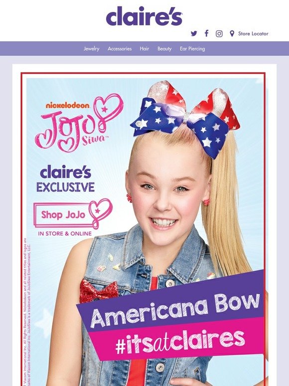 Claire's: 🎀 JoJo’s NEW Americana & Bestie Bows! | Milled