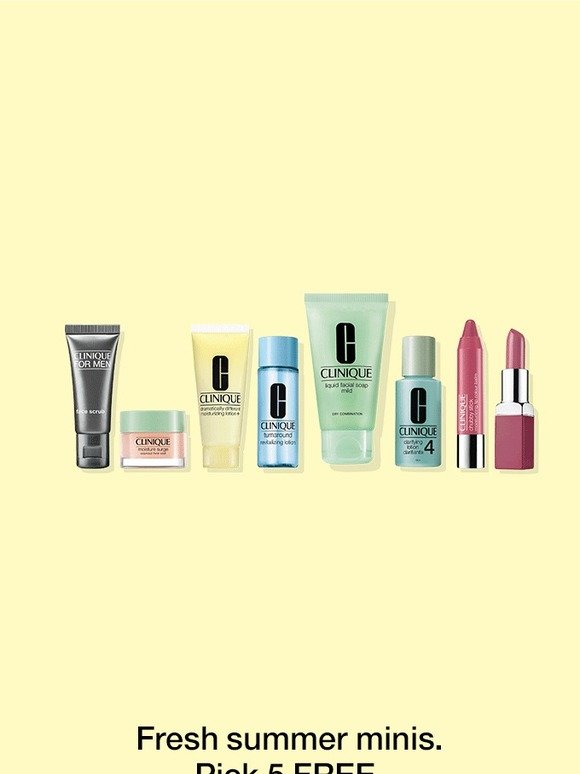 Clinique: Summer treats: 5 minis + full size FREE with purchase. | Milled