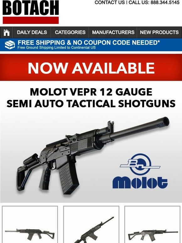 Botach Tactical: NOW AVAILABLE - Molot Vepr 12GA Semi Auto Tactical ...