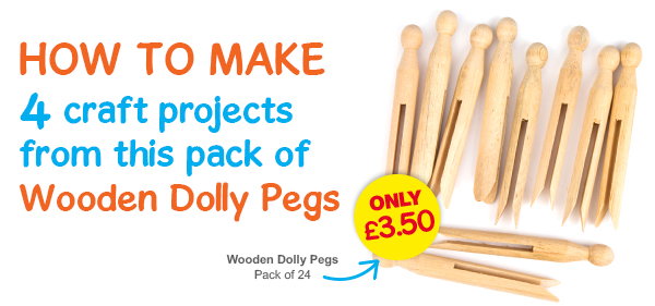 Baker Ross: 4 EASY IDEAS to make using Wooden Dolly Pegs | Milled