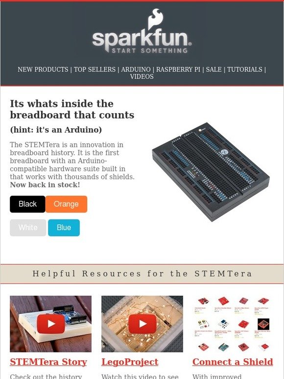 Sparkfun The Stemtera Breadboard And Arduino All In One Milled