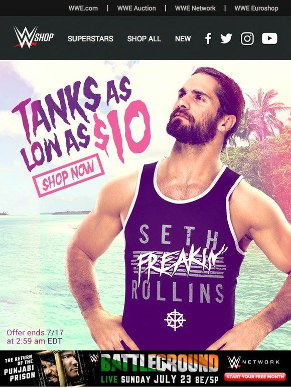 WWE Shop: Tank Tops as Low as $10!!! | Milled