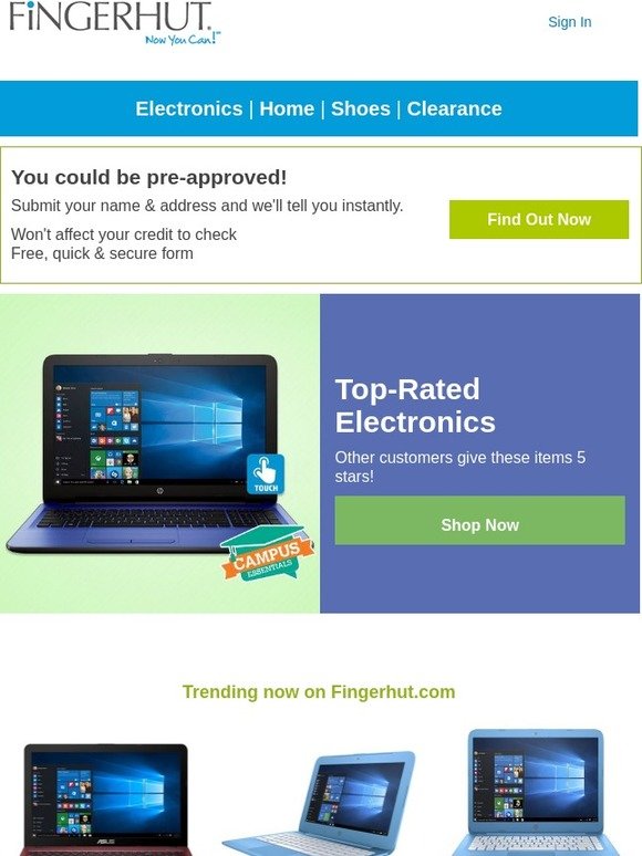 Fingerhut: Fingerhut: Top-Rated Electronics! 5 Stars! | Milled