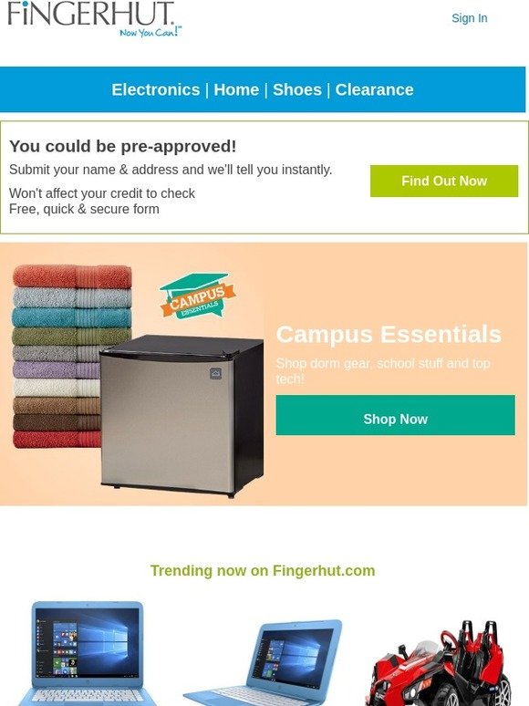 Fingerhut: Fingerhut: Back-to-campus essentials are here! | Milled