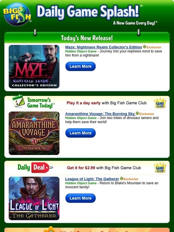 Big Fish Games: Daily Game Splash: Maze: Nightmare Realm Collector's ...