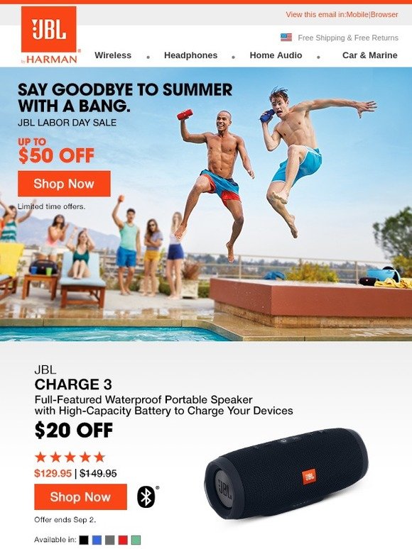 JBL: Get Labor Day Ready Now and Save up to $50! | Milled