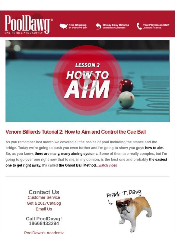 PoolDawg: Venom Billiards Tutorial 2: How to Aim and Control the Cue ...