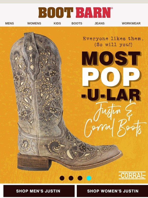 Boot Barn: Most Popular Justin & Corral Boots Inside | Milled