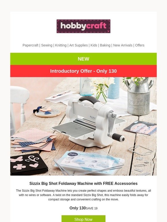 Hobbycraft: Introducing the NEW Sizzix Big Shot Foldaway! | Milled