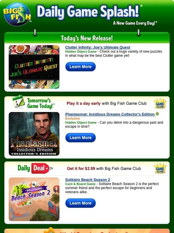 Big Fish Games: Daily Game Splash: Clutter Infinity: Joe's Ultimate ...