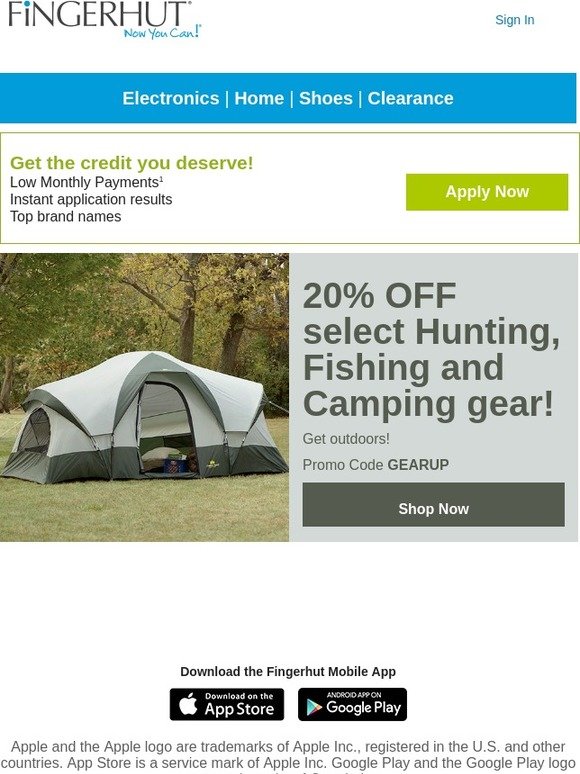 Fingerhut: Fingerhut: 20% OFF select Hunting, Fishing and Camping gear ...