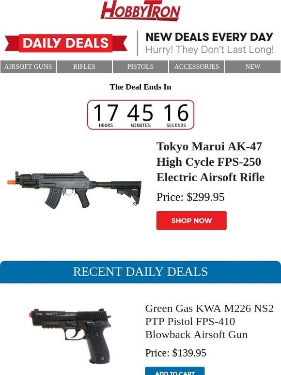 HobbyTron: $299.95 - Tokyo Marui AK-47 Electric Airsoft Rifle! | Milled