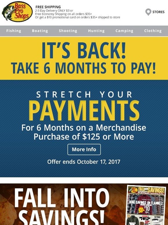 Bass Pro Shops: Stretch Your Payments is BACK! | Milled