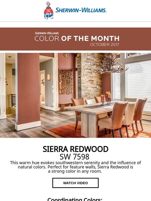 Sherwin-Williams: Sierra Redwood is the color of the month | How to ...