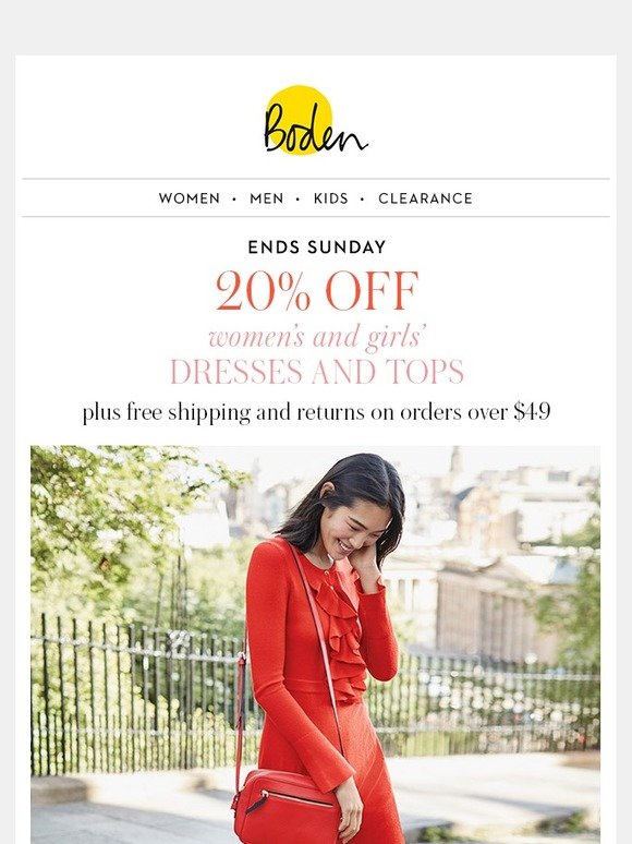 Boden: 20% OFF dresses and tops: wear your joy | Milled