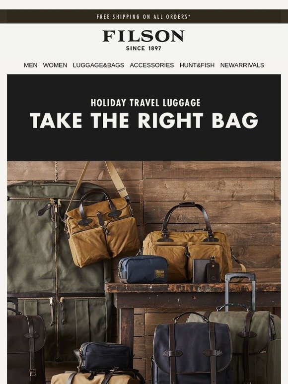 Filson: Filson Luggage For Holiday Travel | Milled
