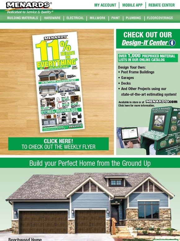 Menards: 11% Rebate on Everything*! | Milled