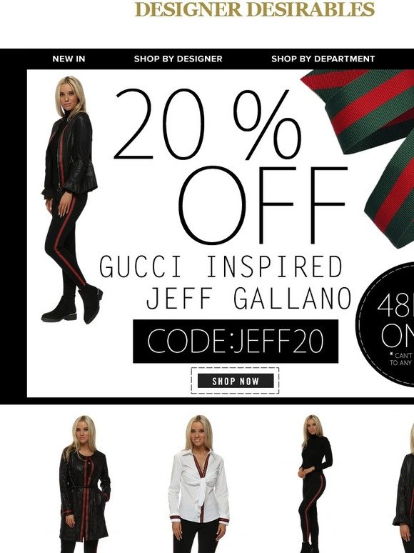 Designer Desirables: Get 20% OFF Gucci Inspired Jeff Gallano For 48hrs ...
