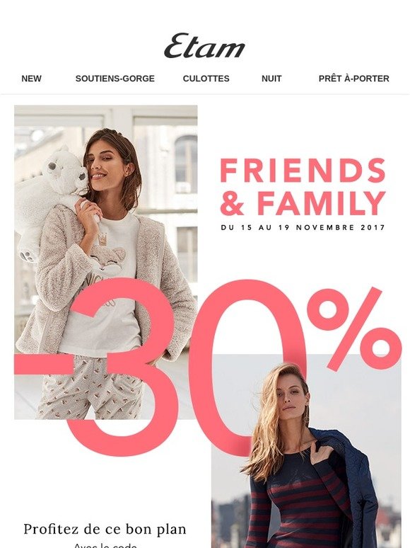 Etam: Friends and Family : -30% sur tout ! | Milled