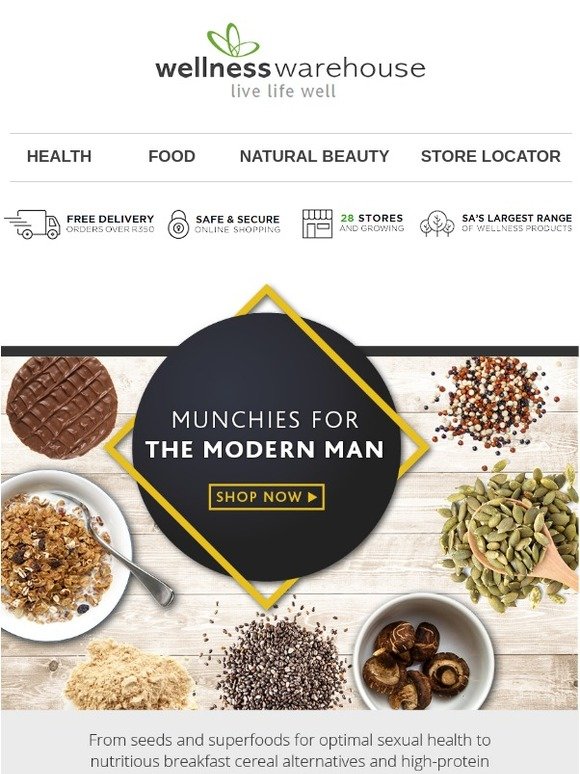 Wellness Warehouse: Munchies for the Modern Man 🥜 | Shop and Save our ...
