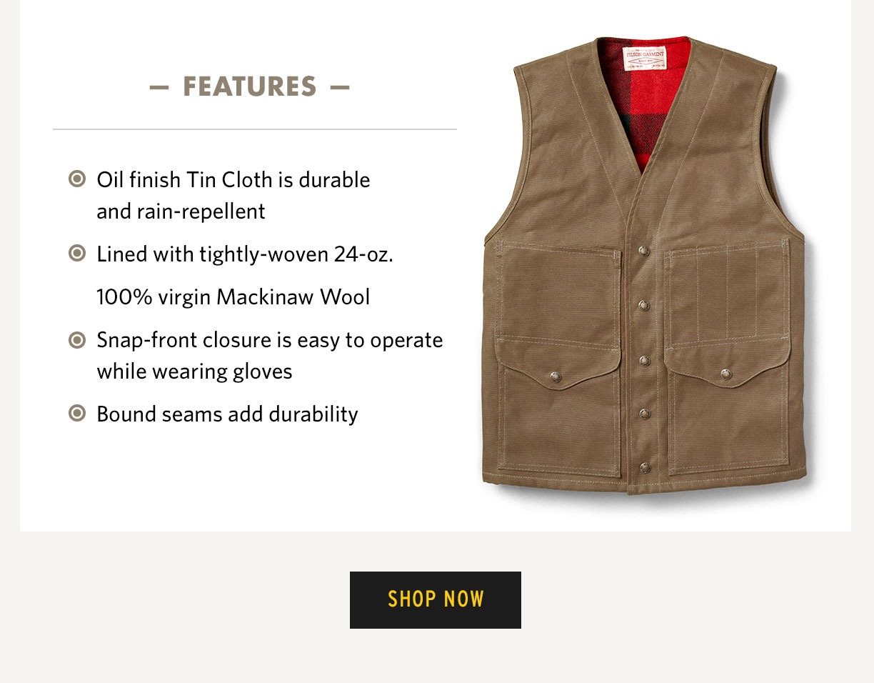 Filson: Classic Filson Vests | Milled