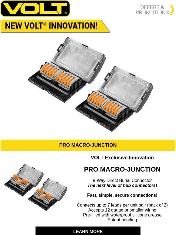 VOLT Lighting: New, exclusive VOLT innovation - the Pro Macro-Junction ...