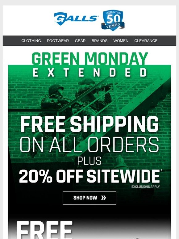 Galls: Just in! Free shipping extended 1 more day | Milled