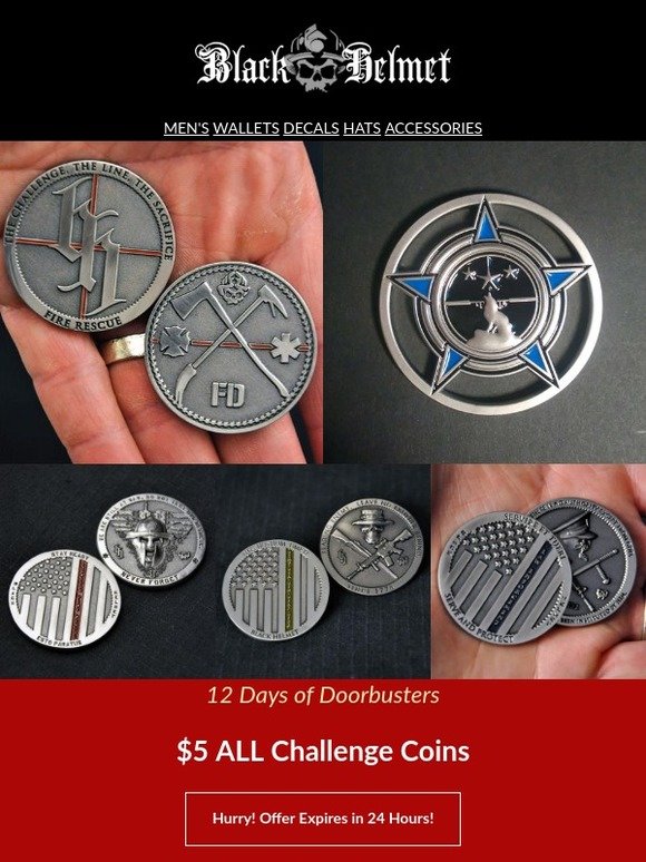 Black Helmet Apparel: $5 Challenge Coin is BACK!!! | Milled