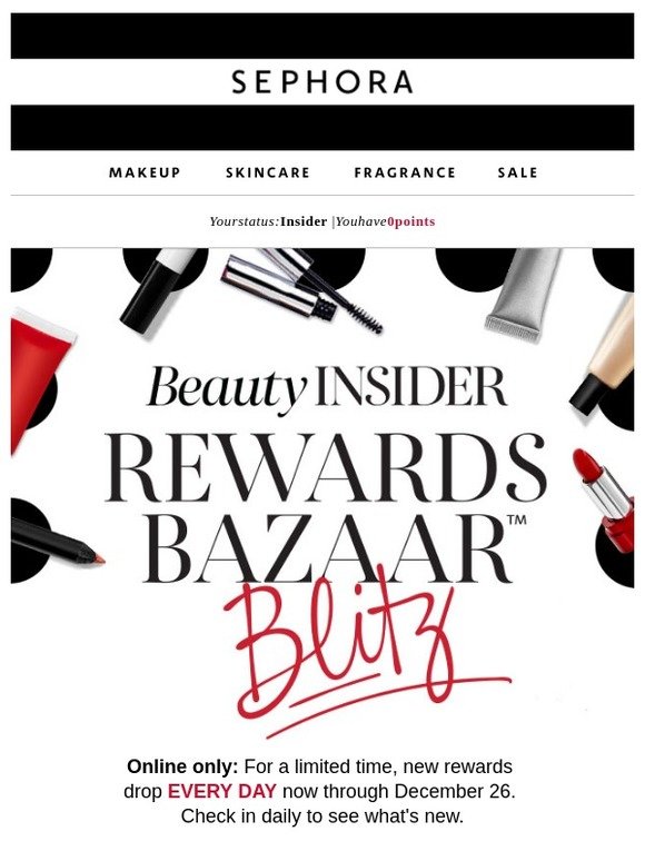 Sephora: Get that holiday with new daily rewards | Milled
