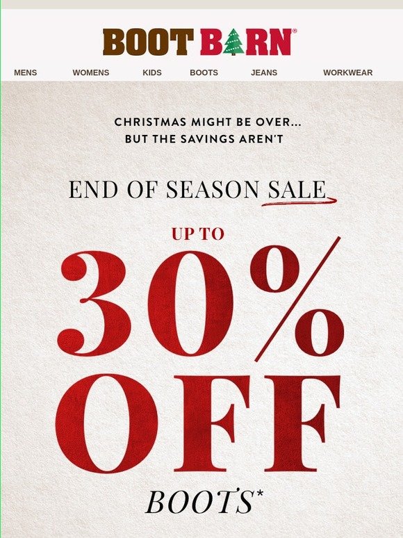 BootBarn.com: End Of Season Sale – Up To 30% Off Boots + More | Milled