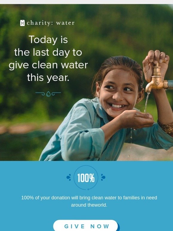 Charity: Water: Last chance to give clean water this year. | Milled