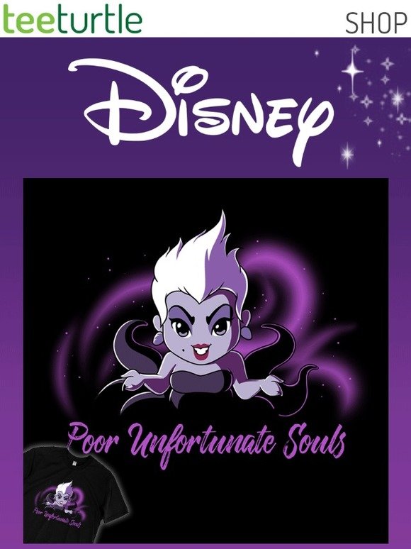 TeeTurtle: 2 NEW Disney Villain shirts! 🐚 🖤 Ursula & Maleficent | Milled