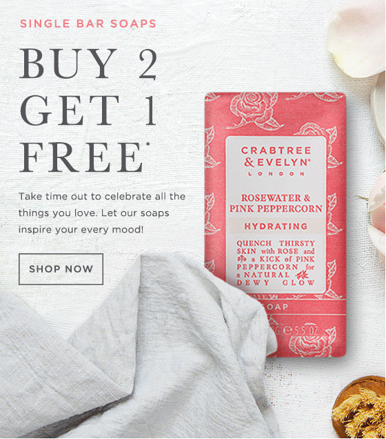 Crabtree & Evelyn: A soap for every mood. Buy 2 Get 1 FREE. | Milled