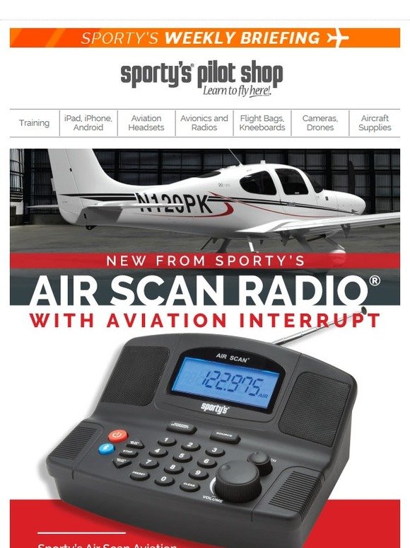 Sporty's Pilot Shop: Bluetooth Radio with Aviation Interrupt-AIR SCAN ...